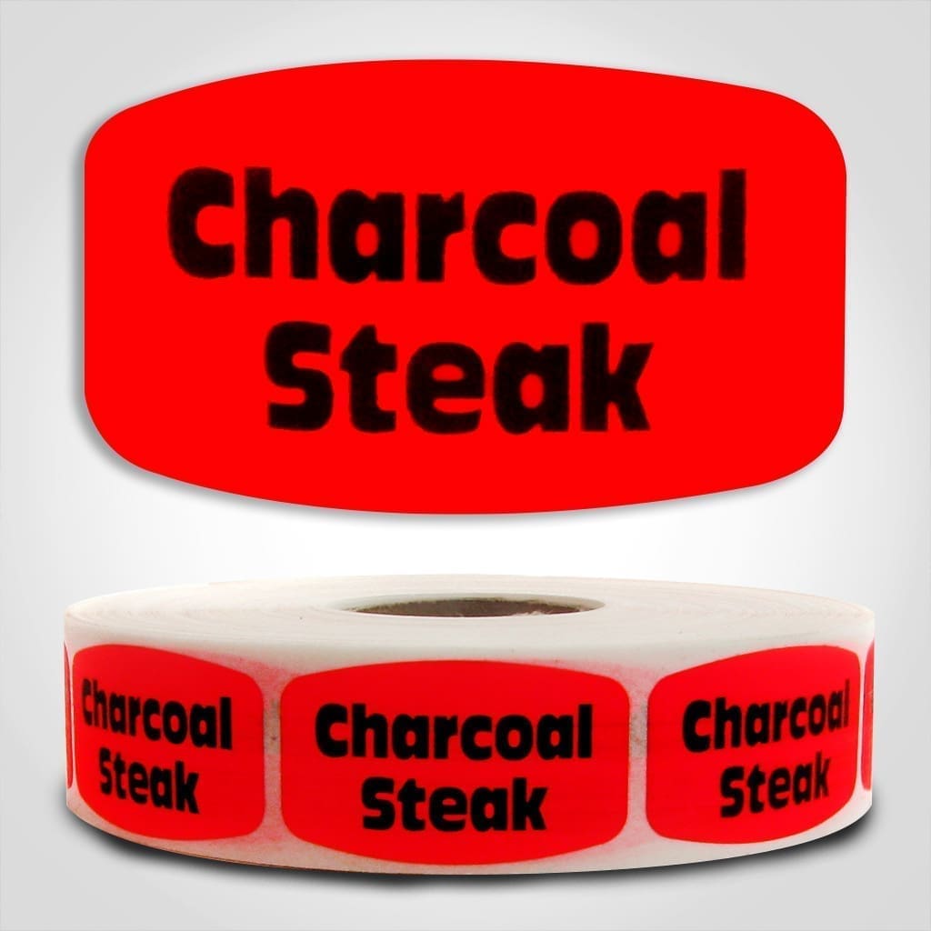 Charcoal Steak Label - 1000 Stickers | Butcher Labels