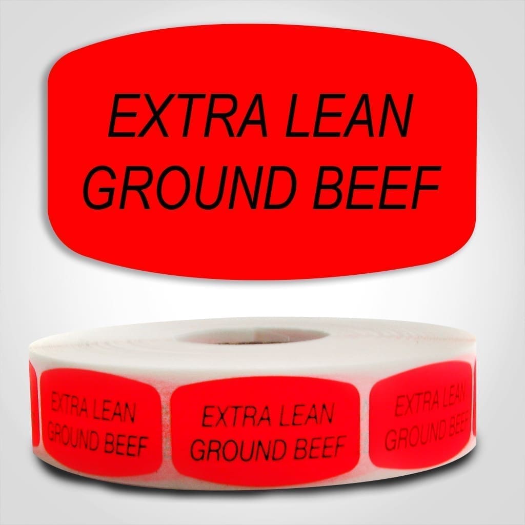 Extra Lean Ground Beef Label - 1000 Stickers | Butcher Labels