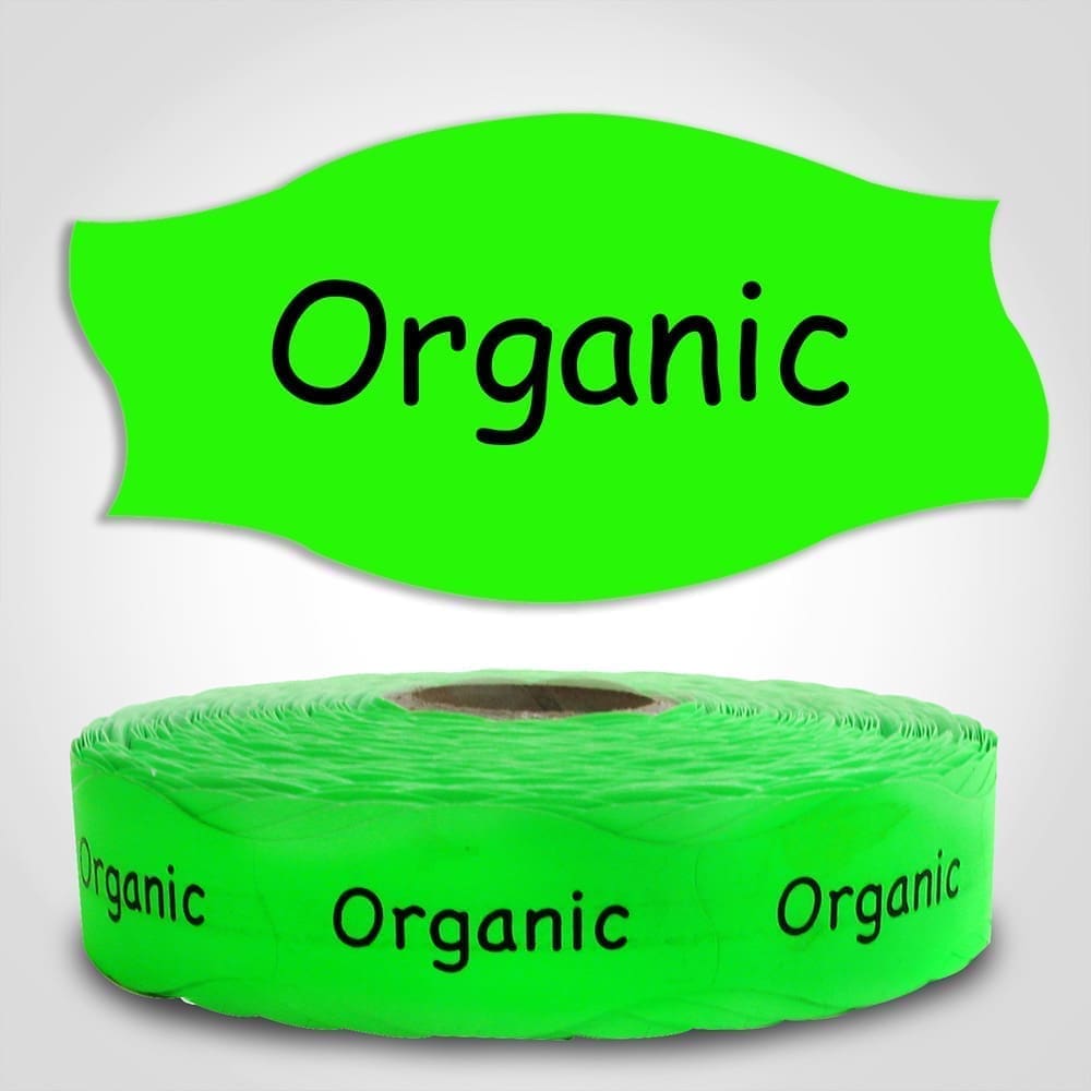 Organic Green Labels - 1000 stickers | Produce Labels