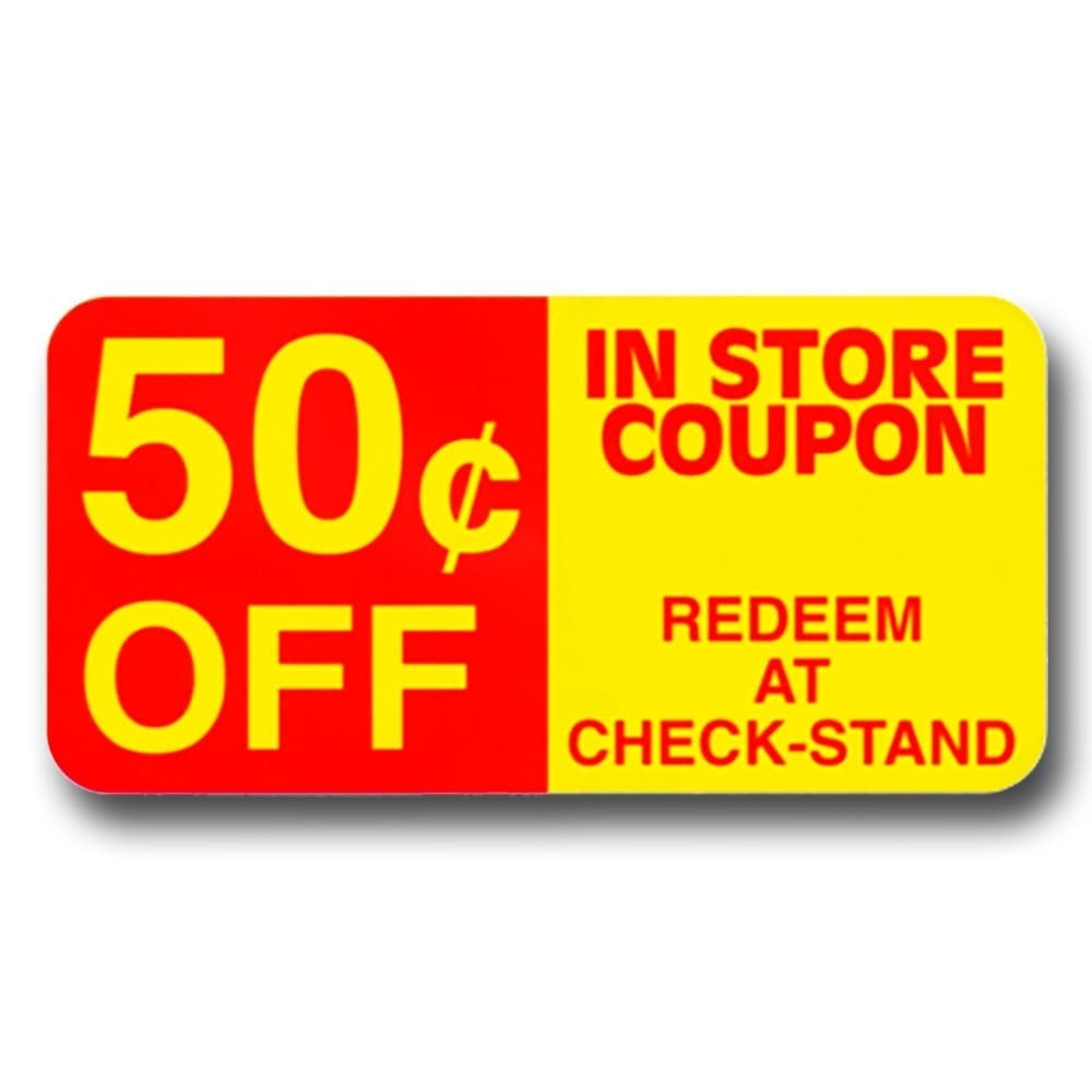 50 Cents OFF Label - 500 Stickers | Sale Sticker