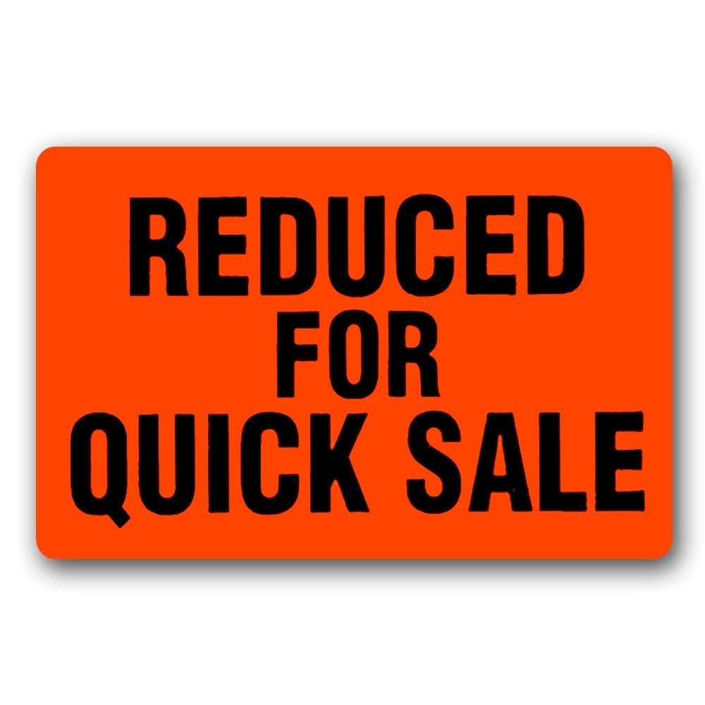 Reduced For Quick Sale Label Large - 500 Stickers | Sale Sticker