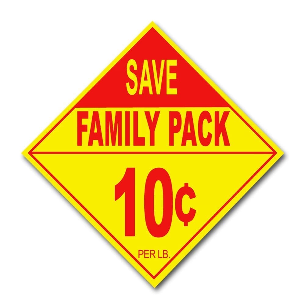 Family Pack Save 10 Cents Label - 500 Stickers | Sale Labels