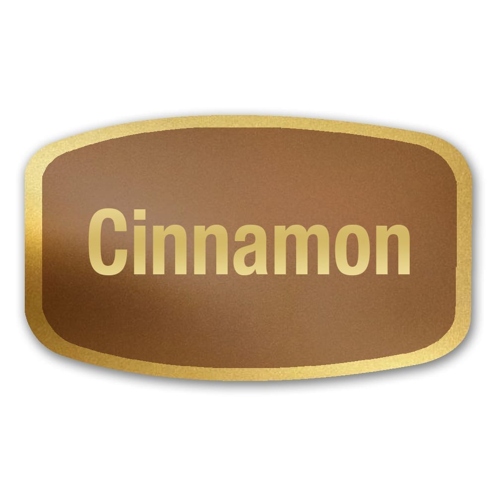 Cinnamon Label on Gold Foil - 1000 Stickers | Bakery Labels