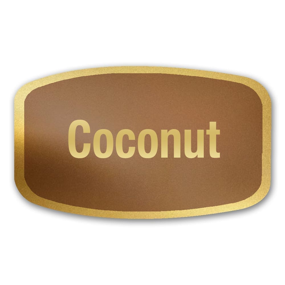 Coconut Label – Gold Foil Bakery Stickers (Roll of 1000)