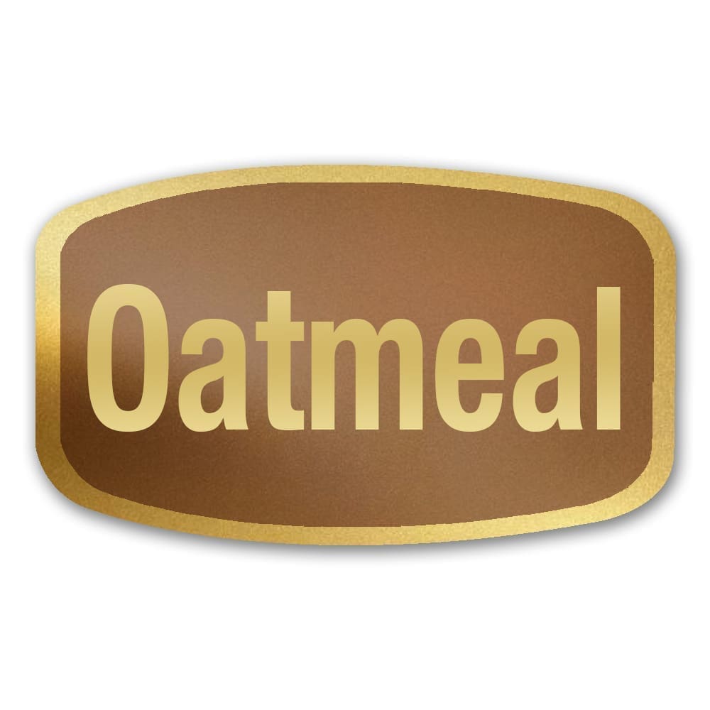 Oatmeal Cookie Label – Gold Foil Bakery Stickers (Roll of 1000)