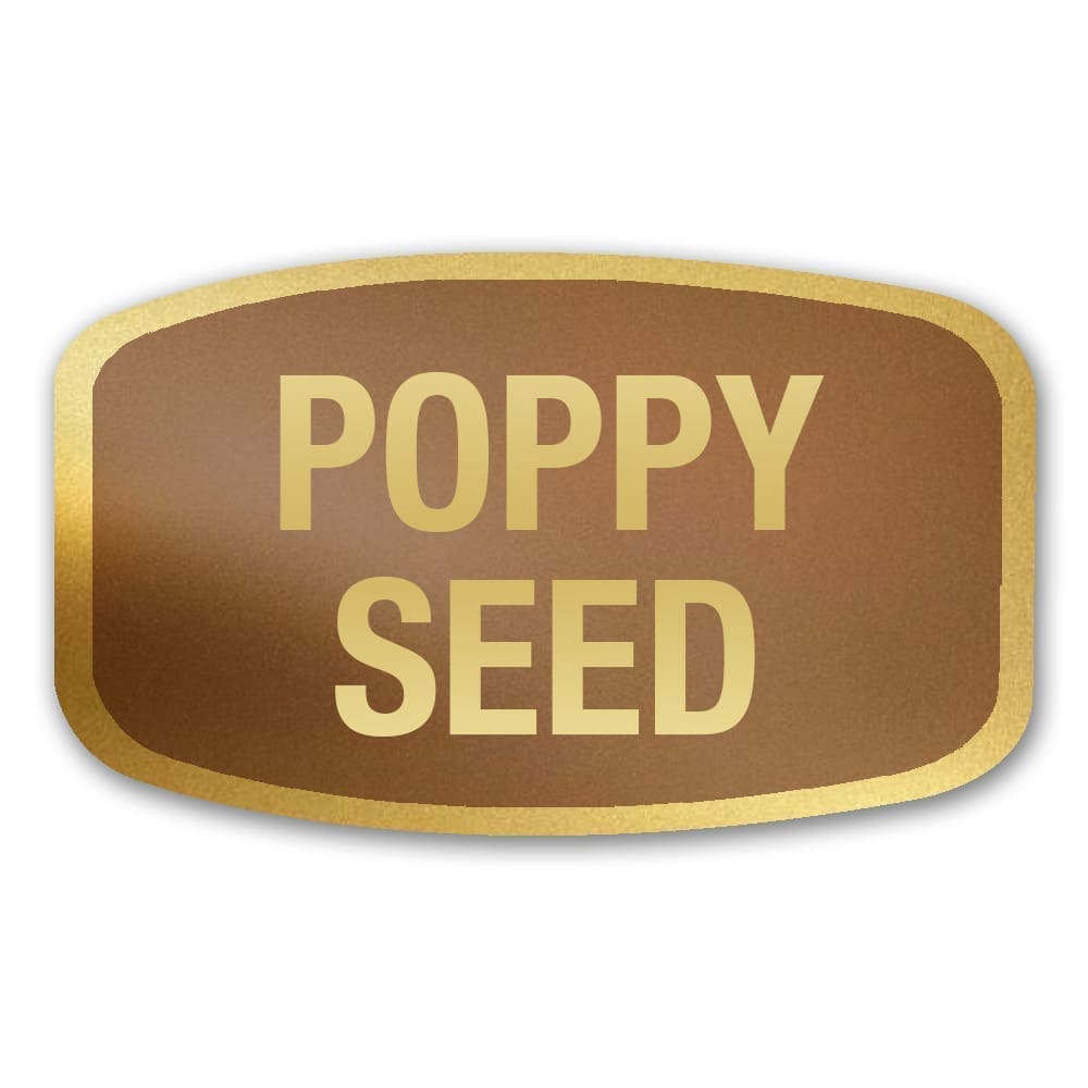 Poppy Seed Label - 1000 Gold Foil Stickers | Bakery Labels