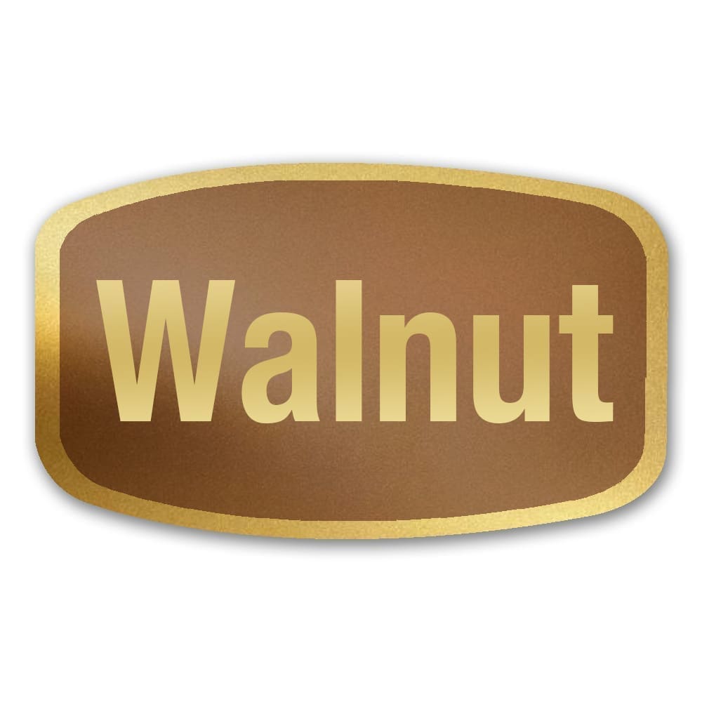 Walnut Label Gold Foil Flavor Sticker - 1000/roll