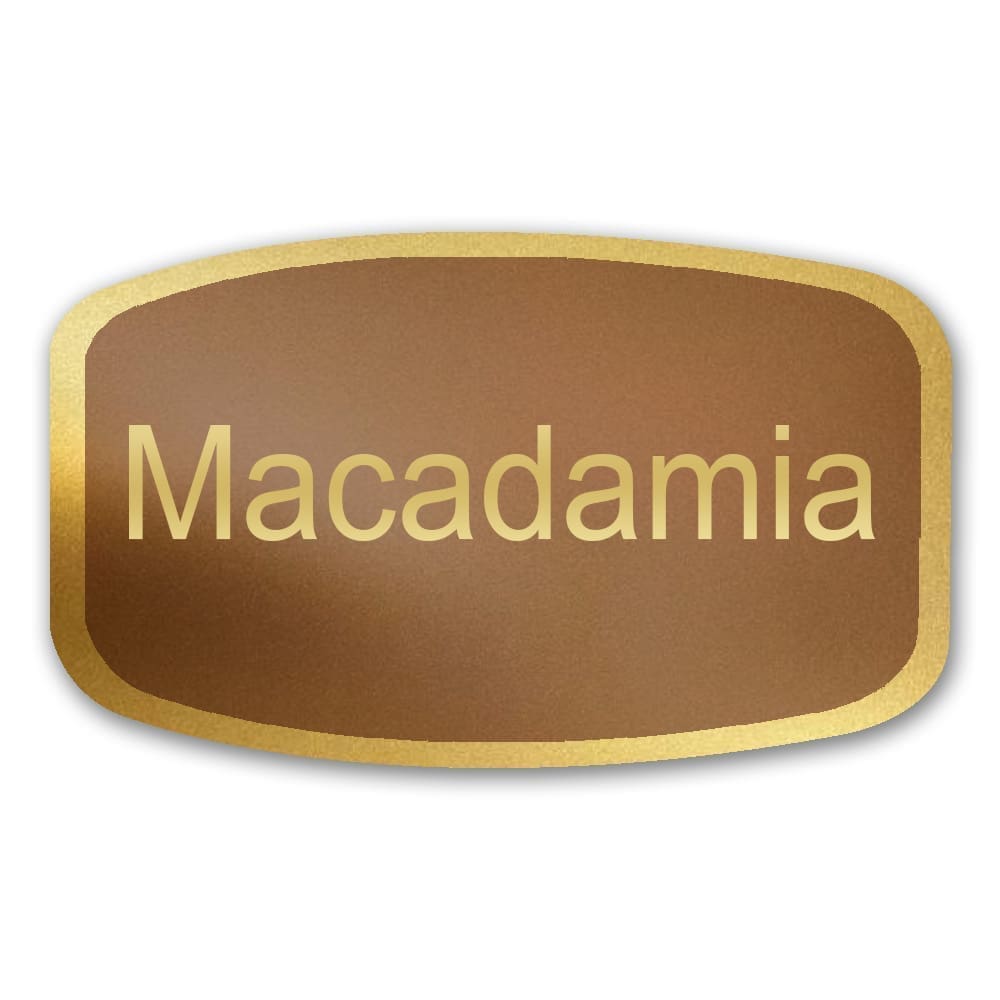 Macadamia Label - Gold Foil Bakery Sticker - 1000/roll