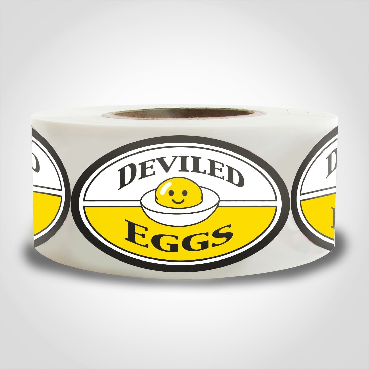 Deviled Egg Label - 1.25x2 Oval Stickers - 500/Roll