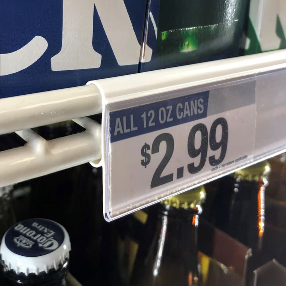 Cooler Shelf Snap-On Label Holder – White | Retail Signage