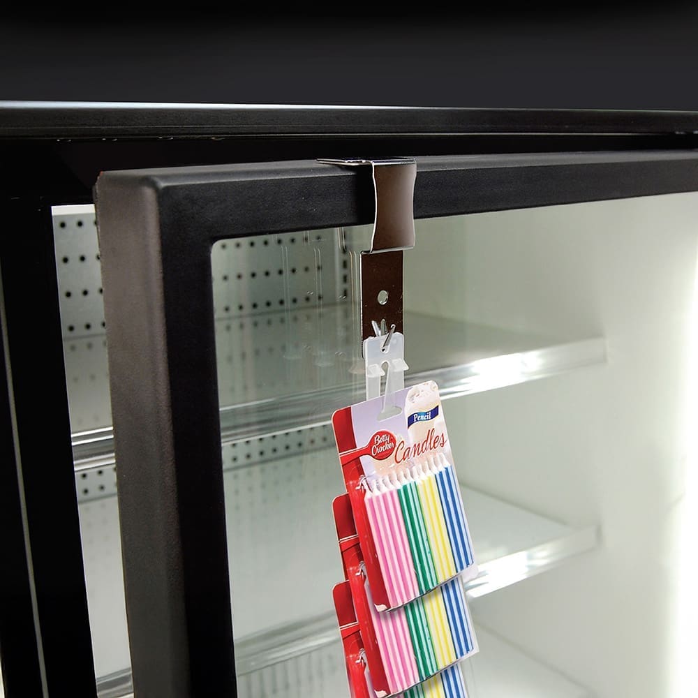 Merchandising Strip Hanger for Cooler Doors | Retail Display Strip